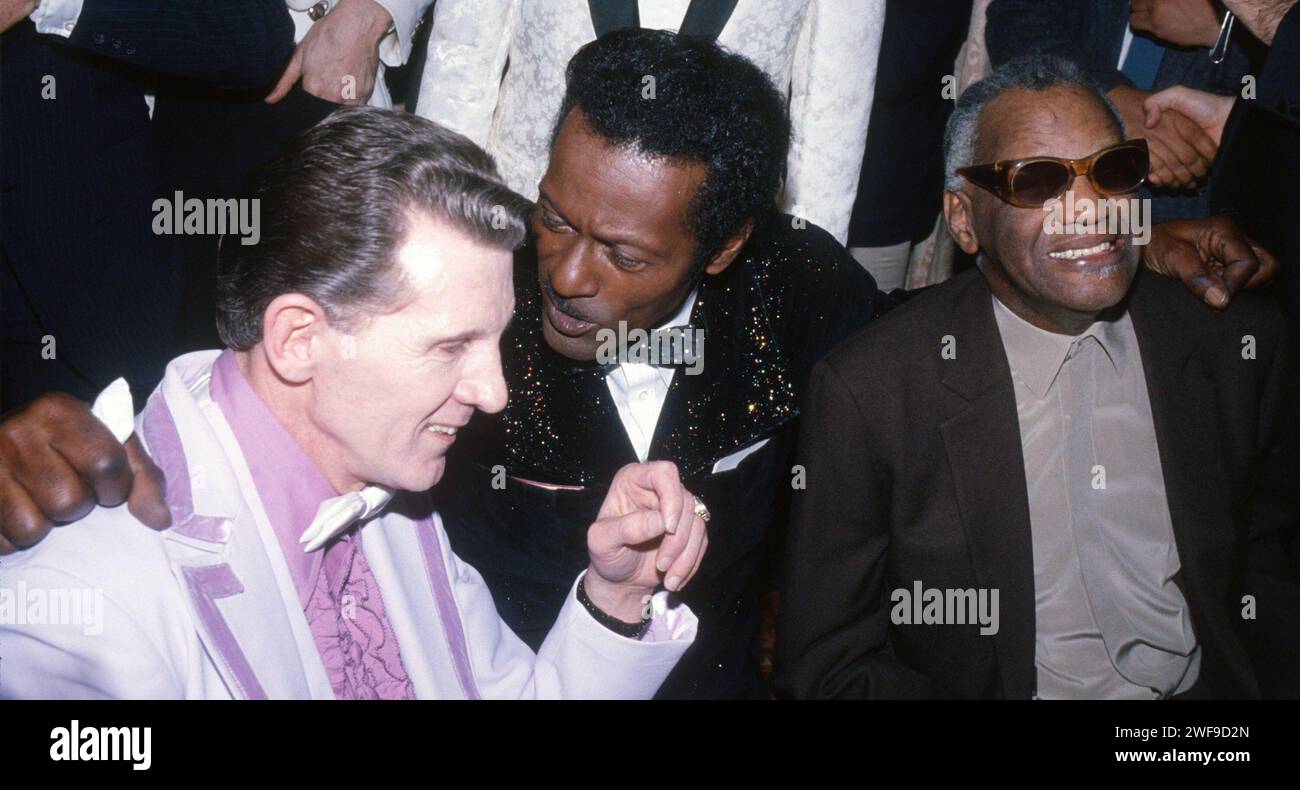 Jerry Lee Lewis, Chuck Berry, Ray Charles, 1982. ph: John Barrett ...