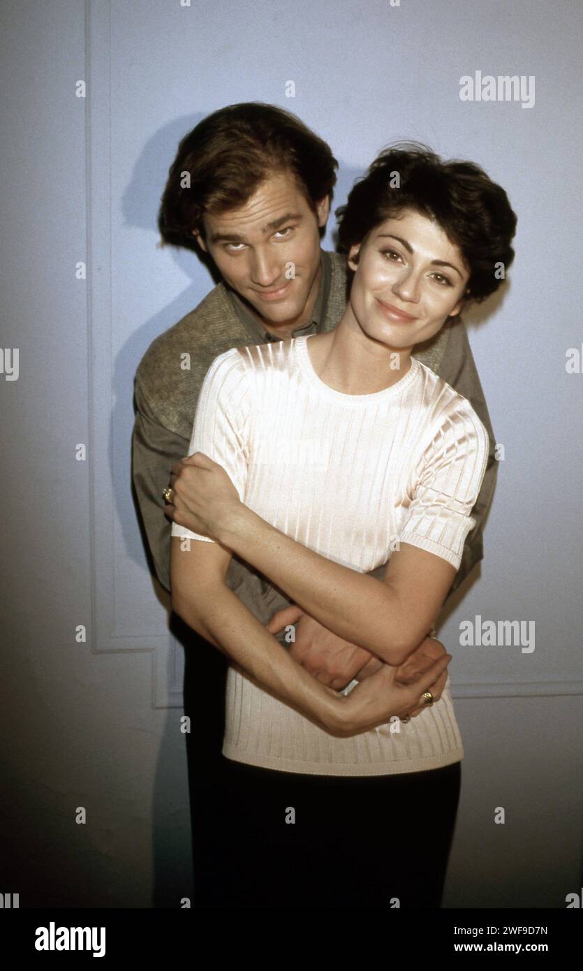 Caprice Benedetti with co-star Michael Della Femina on set of the film ...