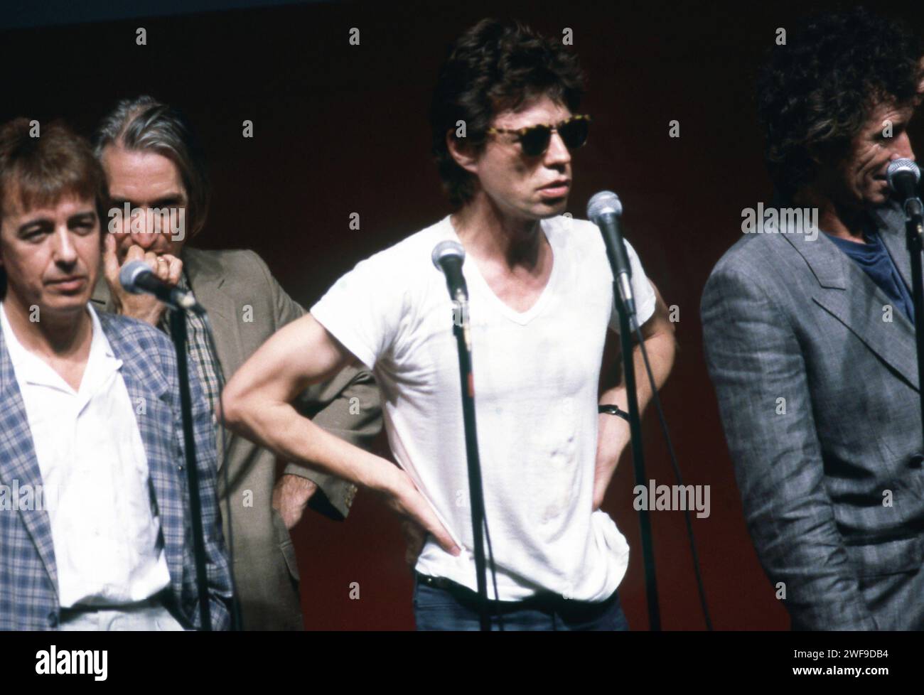 Mick Jagger (center), Keith Richards (right), at the Rolling Stones ...