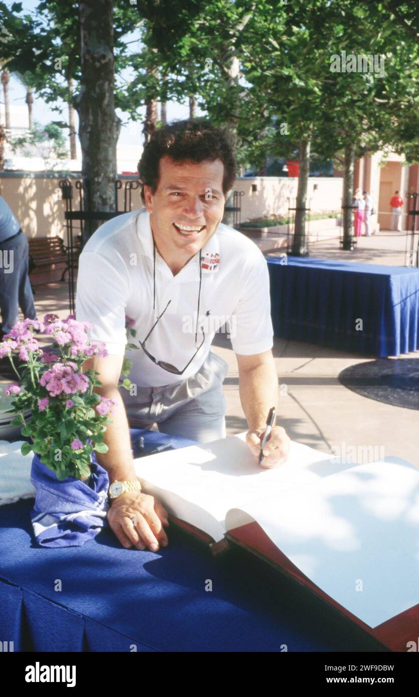 Patrick Wayne, second son of actor John Wayne, signing the guest book ...