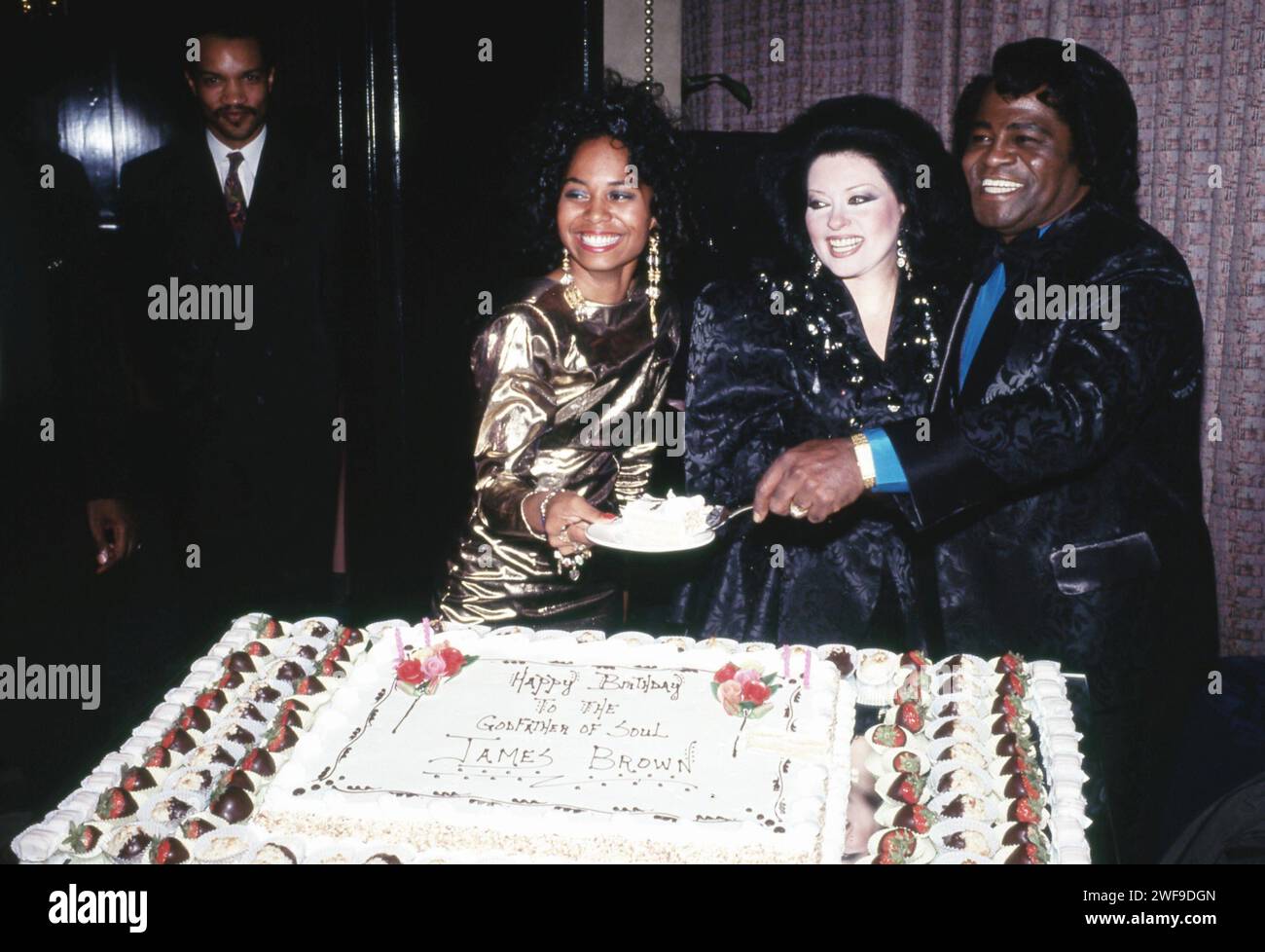 James Brown celebrating his 58th birthday party with his third wife ...