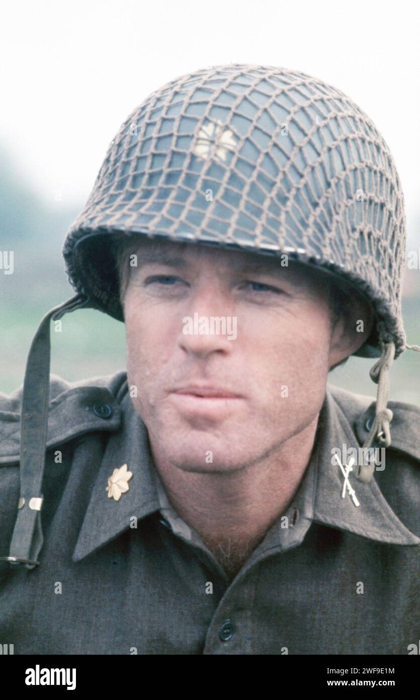 Robert Redford on the set of the movie A BRIDGE TOO FAR, 1977. Photo ...