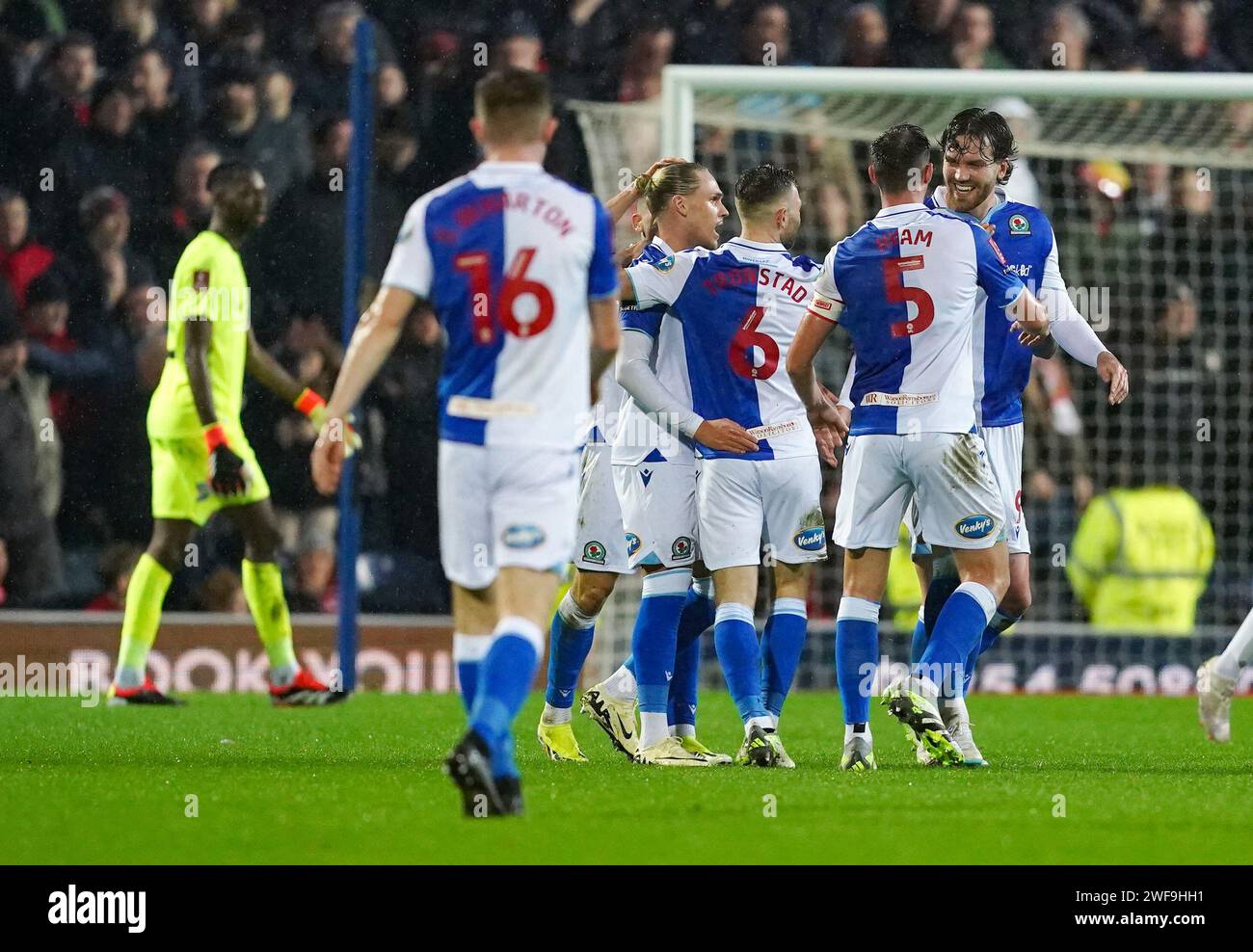 Blackburn Rovers' Sam Gallagher celebrates scoring their side's second ...