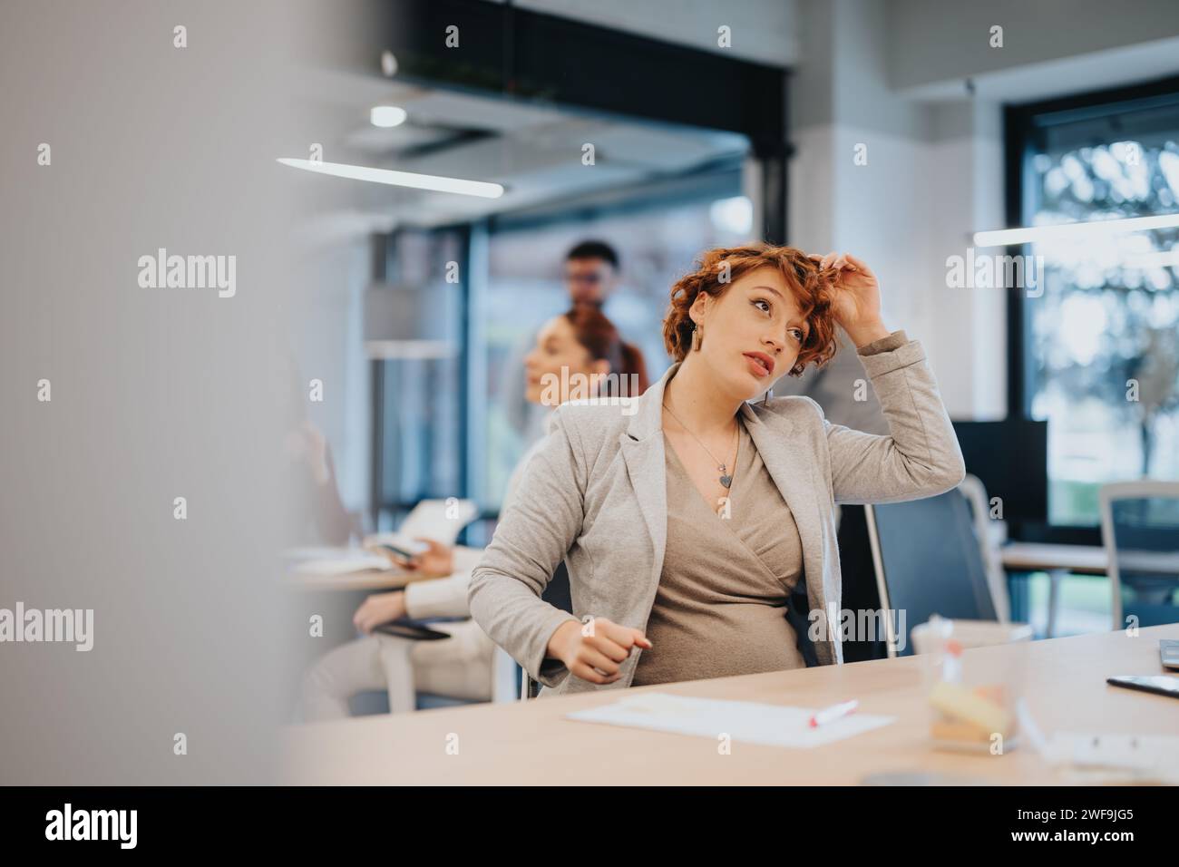 Happy employees working office setting hi-res stock photography and ...