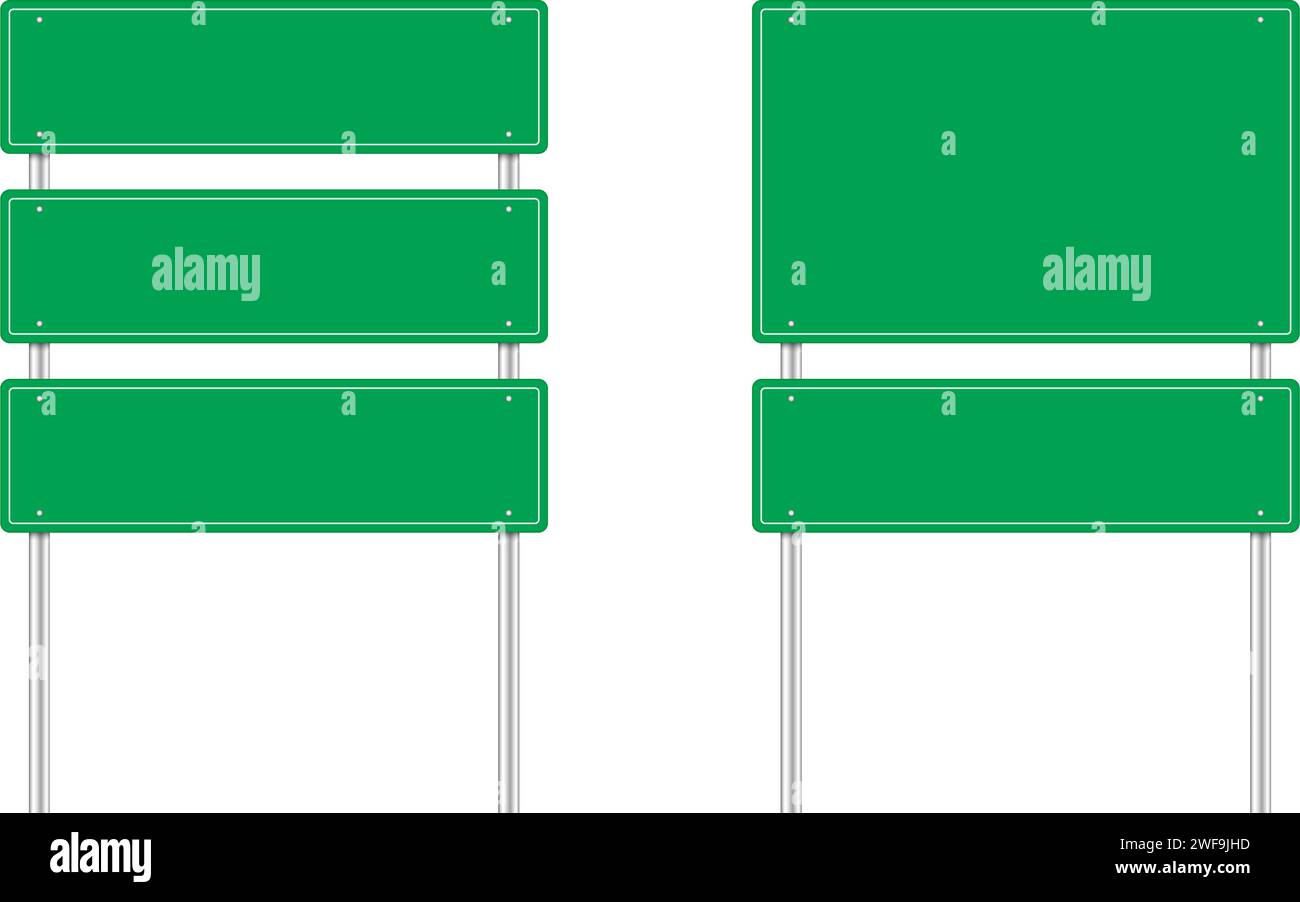 Blank Green Freeway Sign Isolated. Vector illustration Stock Vector ...