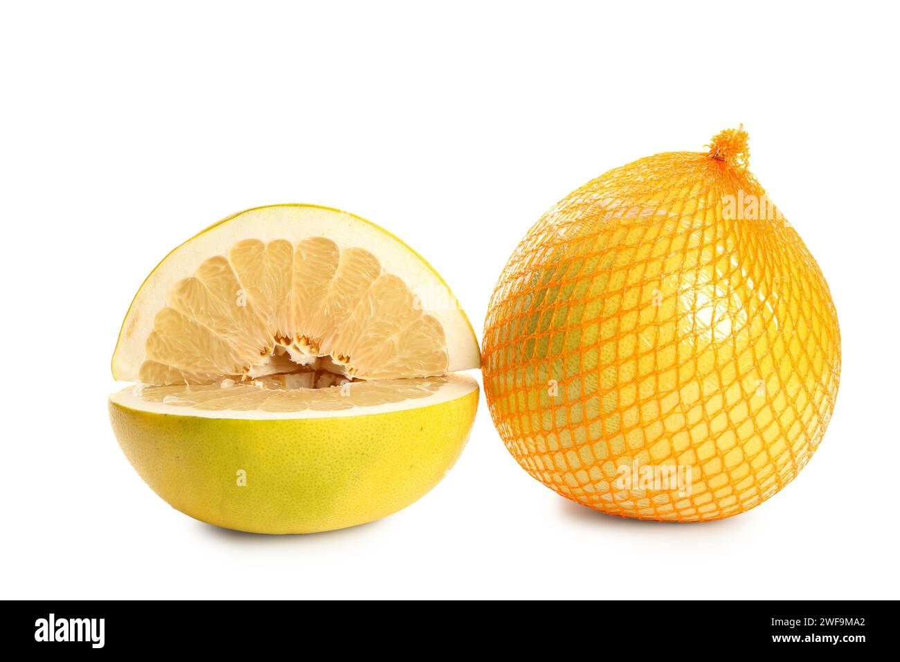 Tasty pomelo fruits on white background Stock Photo - Alamy