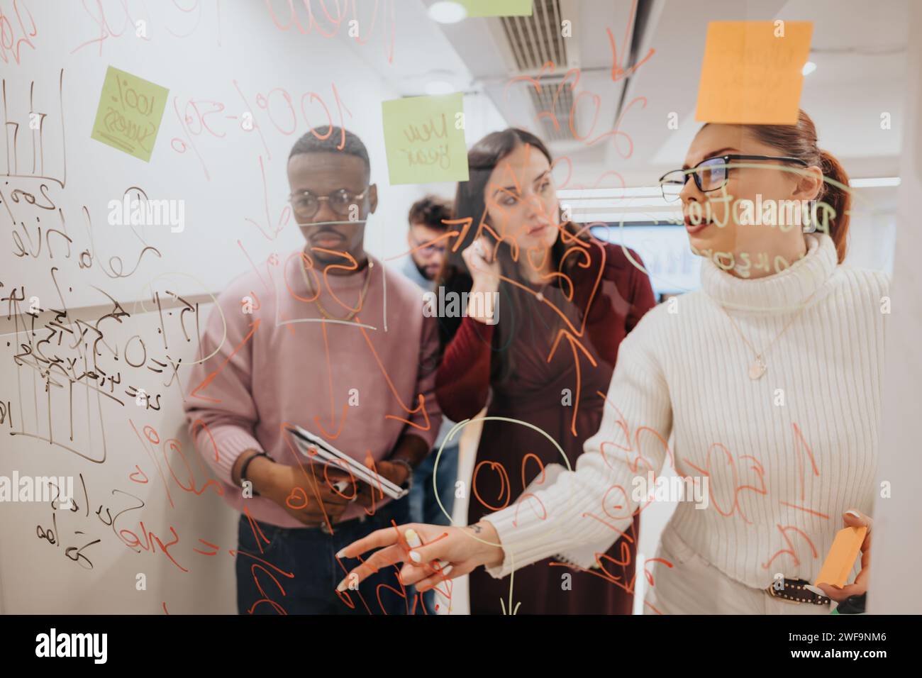 Focused coworkers creating ideas brainstorming hi-res stock photography ...