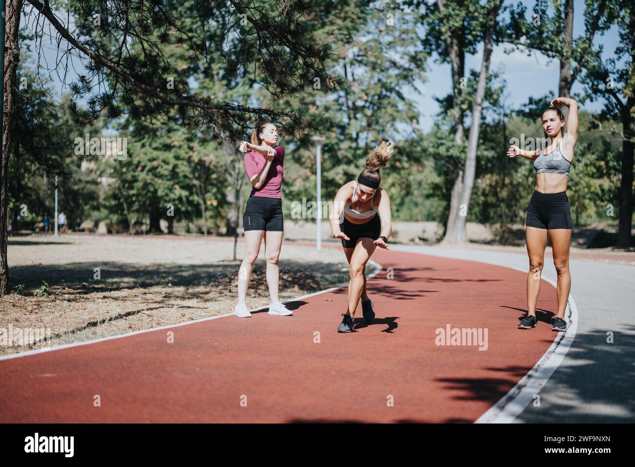 Active Lifestyle Concept. Attractive Athletes Exercising Outdoors in ...