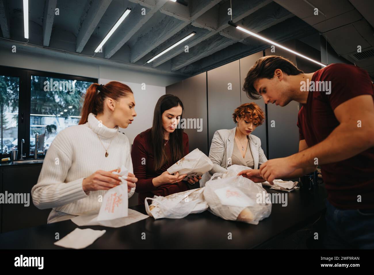 Successful business team collaborating in a classroom workshop Stock ...