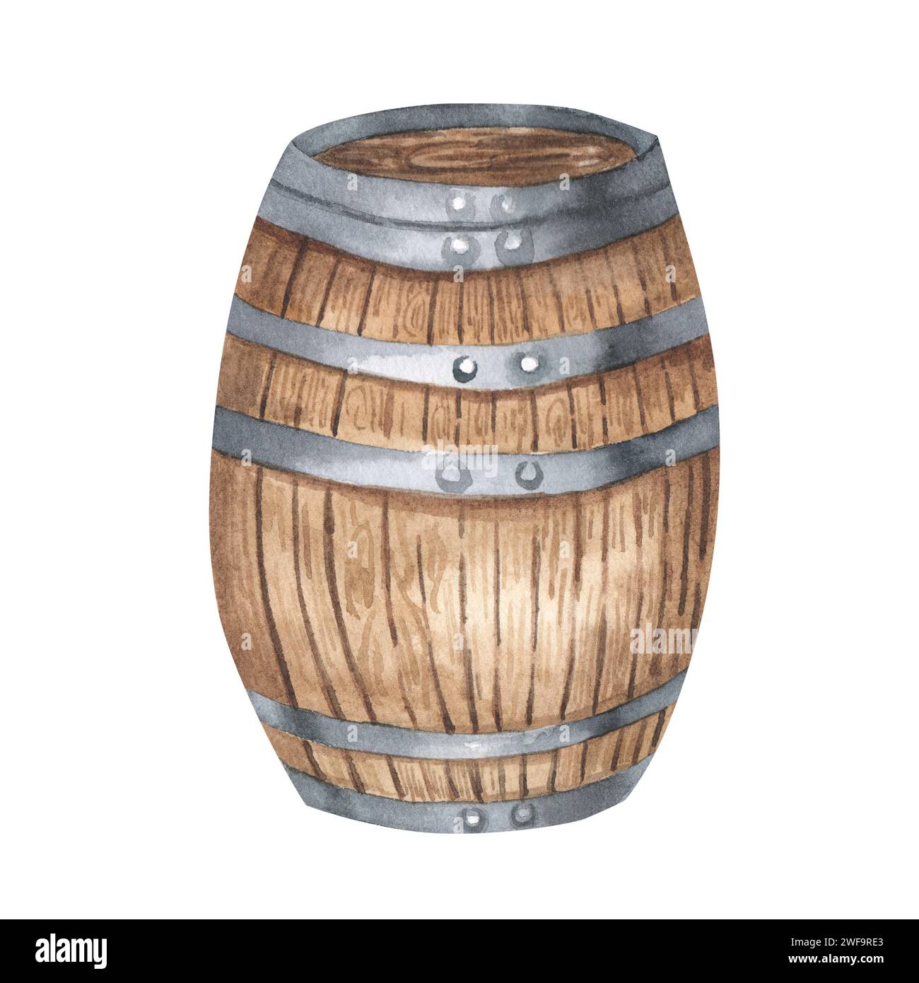 Wooden barrel for wine and whiskey, brandy and other alcohol beverages ...