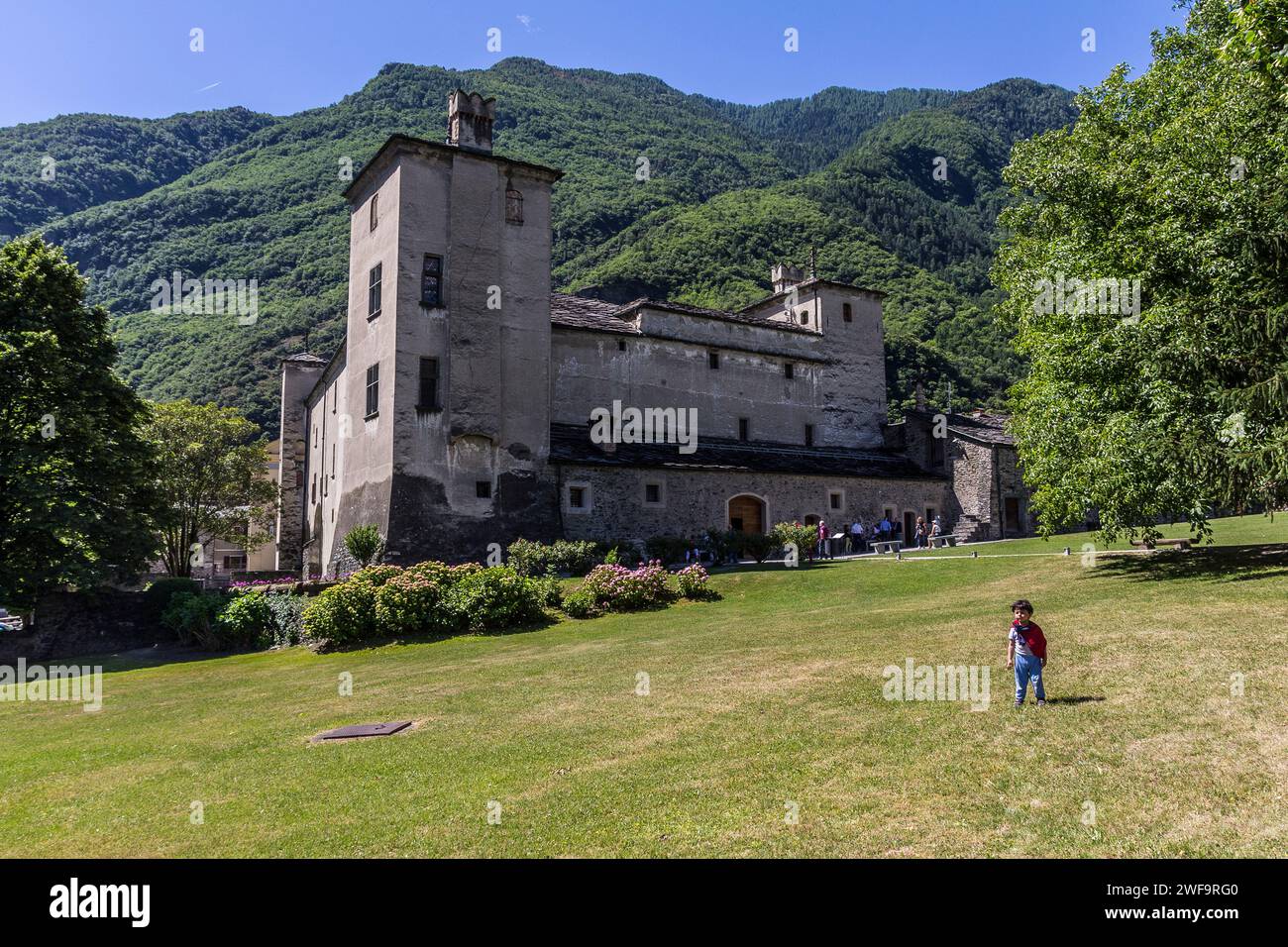 A visit in the Issogne's castle, Aosta Stock Photo - Alamy