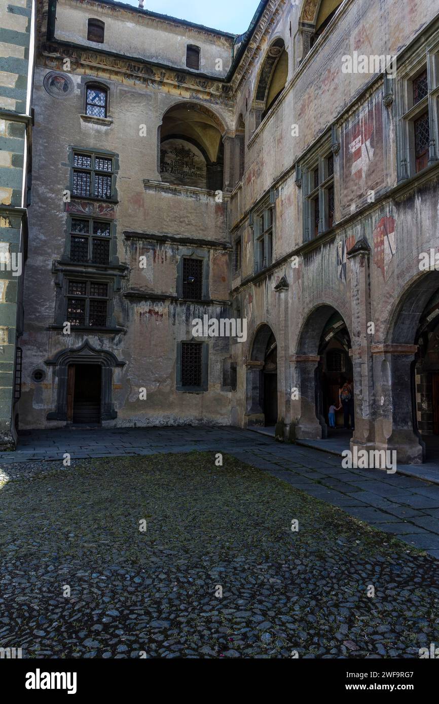 A visit in the Issogne's castle, Aosta Stock Photo - Alamy