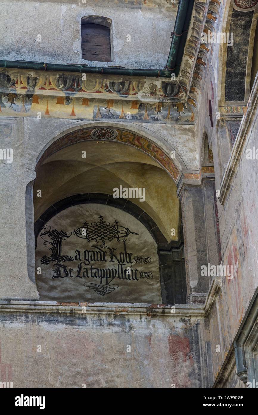 A visit in the Issogne's castle, Aosta Stock Photo - Alamy
