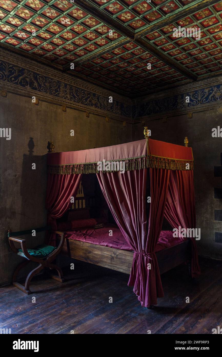 A visit in the Issogne's castle, Aosta Stock Photo - Alamy