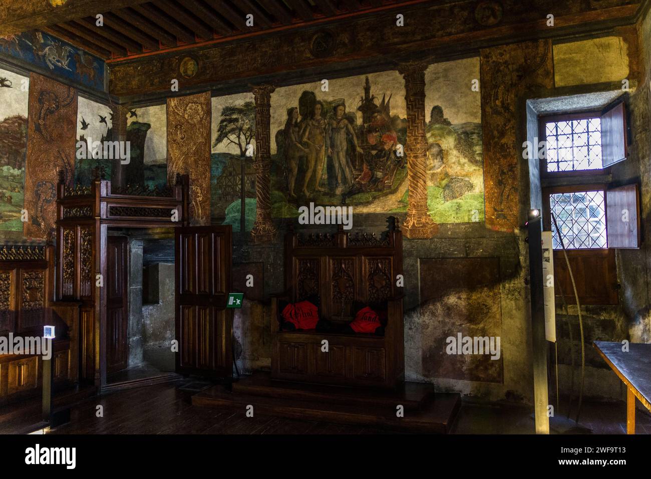 A visit in the Issogne's castle, Aosta Stock Photo - Alamy