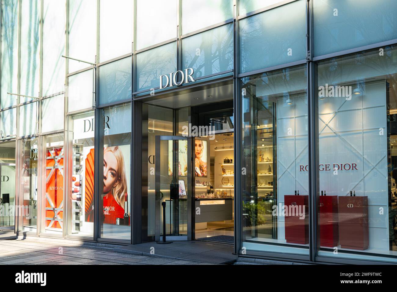 Tokyo, Japan. January 9, 2024. Exterior view of the Dior luxury brand ...