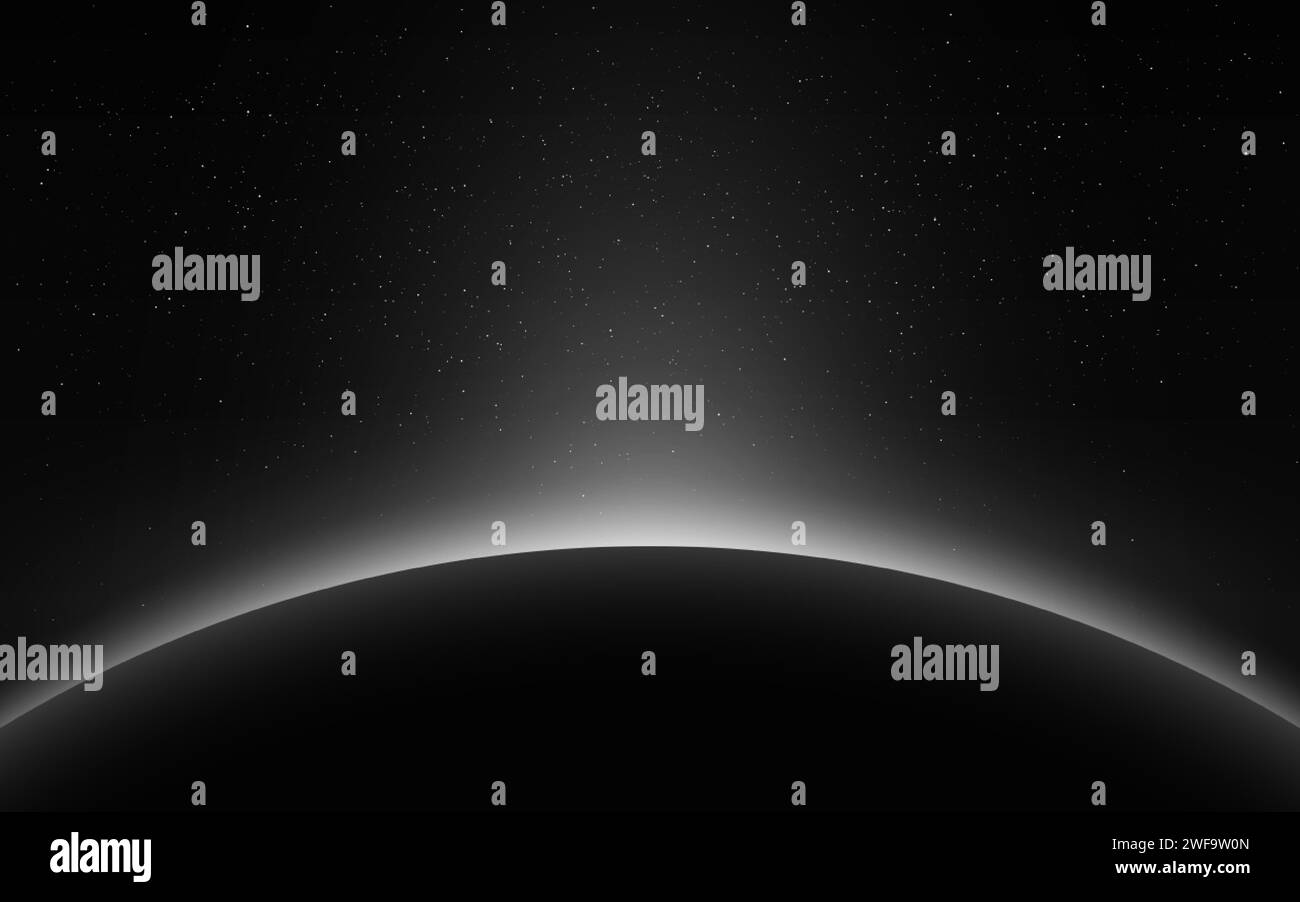 Sunrise earth. Cosmos eclipse. Sun rising over planet. Space sunrise ...