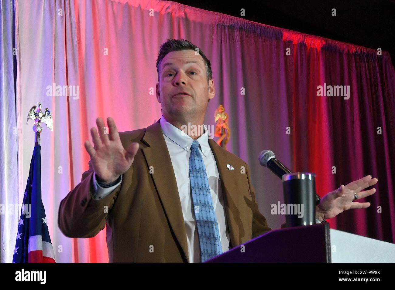 OVERLAND PARK, KANSAS - JANAURY 27, 2024 Kansas Attorney General Kris ...