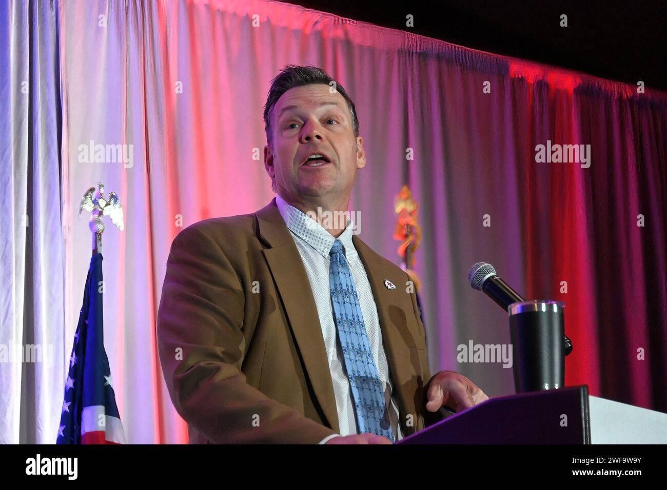 OVERLAND PARK, KANSAS - JANAURY 27, 2024 Kansas Attorney General Kris ...