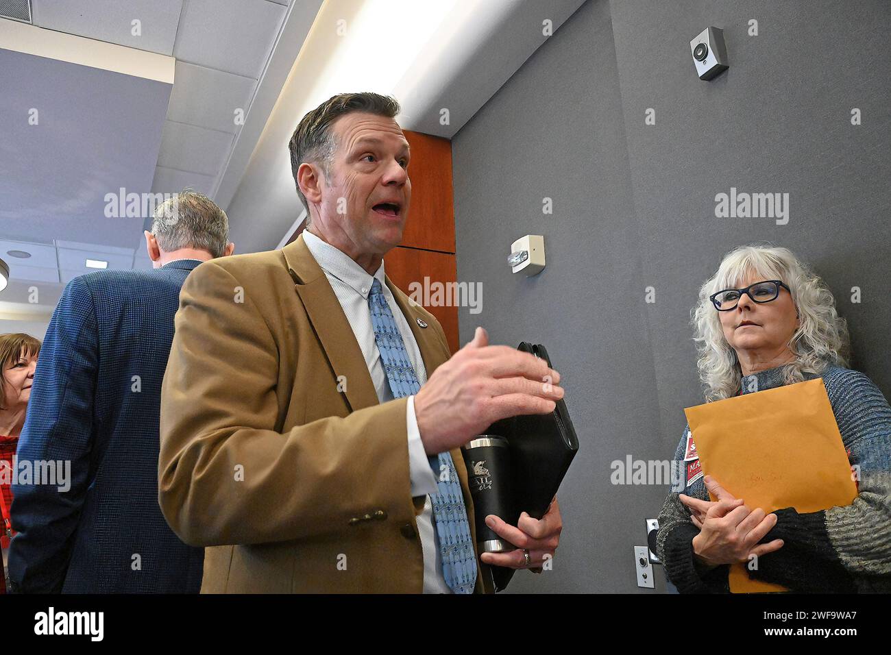 OVERLAND PARK, KANSAS - JANAURY 27, 2024 Kansas Attorney General Kris ...