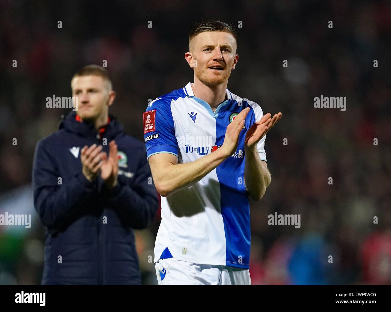 Blackburn Rovers' Scott Wharton celebrates victory after the Emirates ...