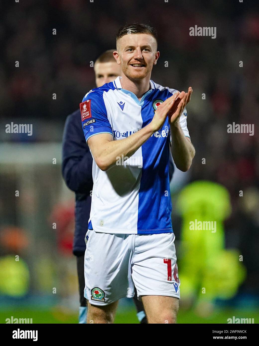 Blackburn Rovers' Scott Wharton celebrates victory after the Emirates ...