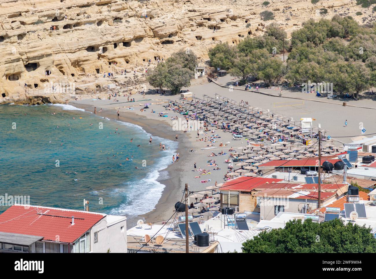 A picture of the Matala Beach Stock Photo - Alamy