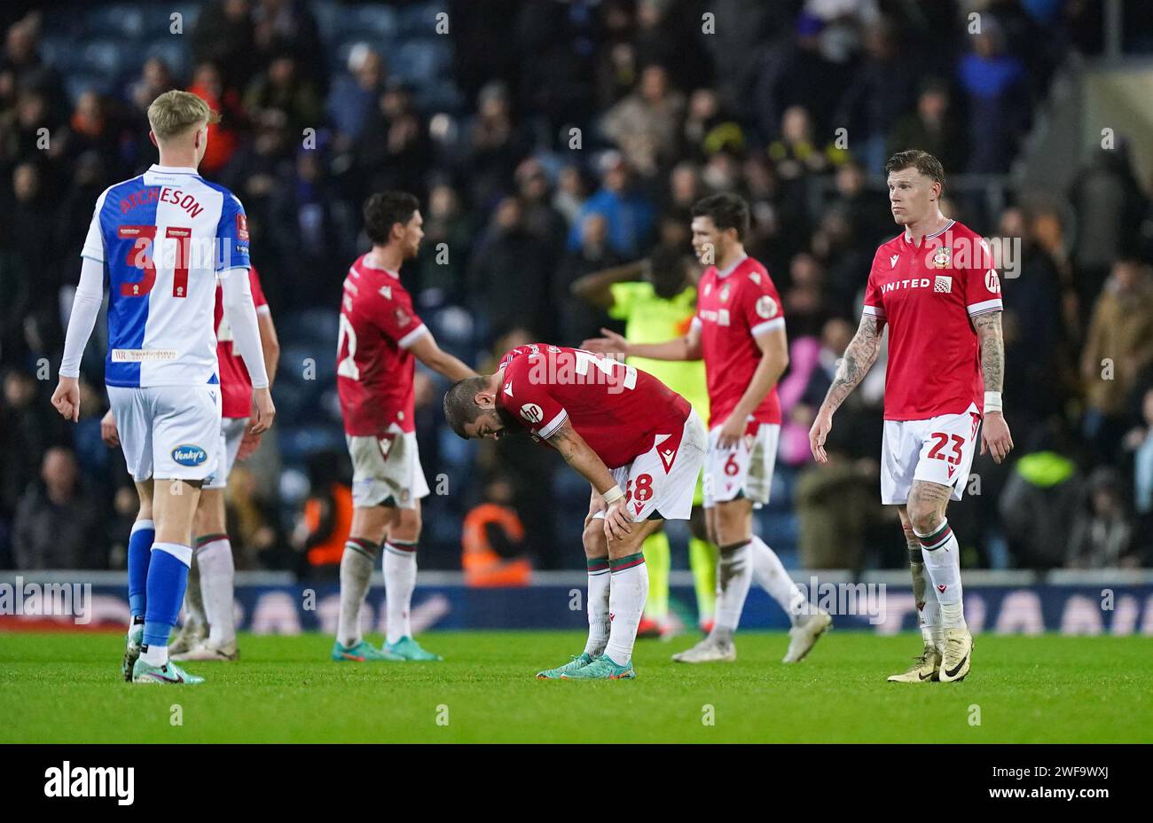 Wrexham's Elliot Lee looks dejected after the Emirates FA Cup fourth ...