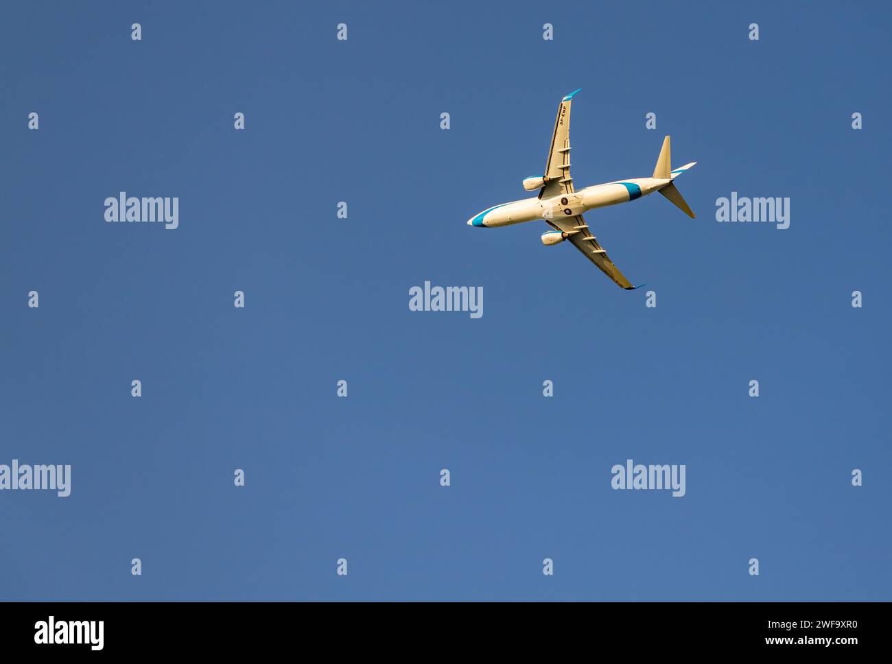 A picture of an Enter Air plane flying overhead Stock Photo - Alamy