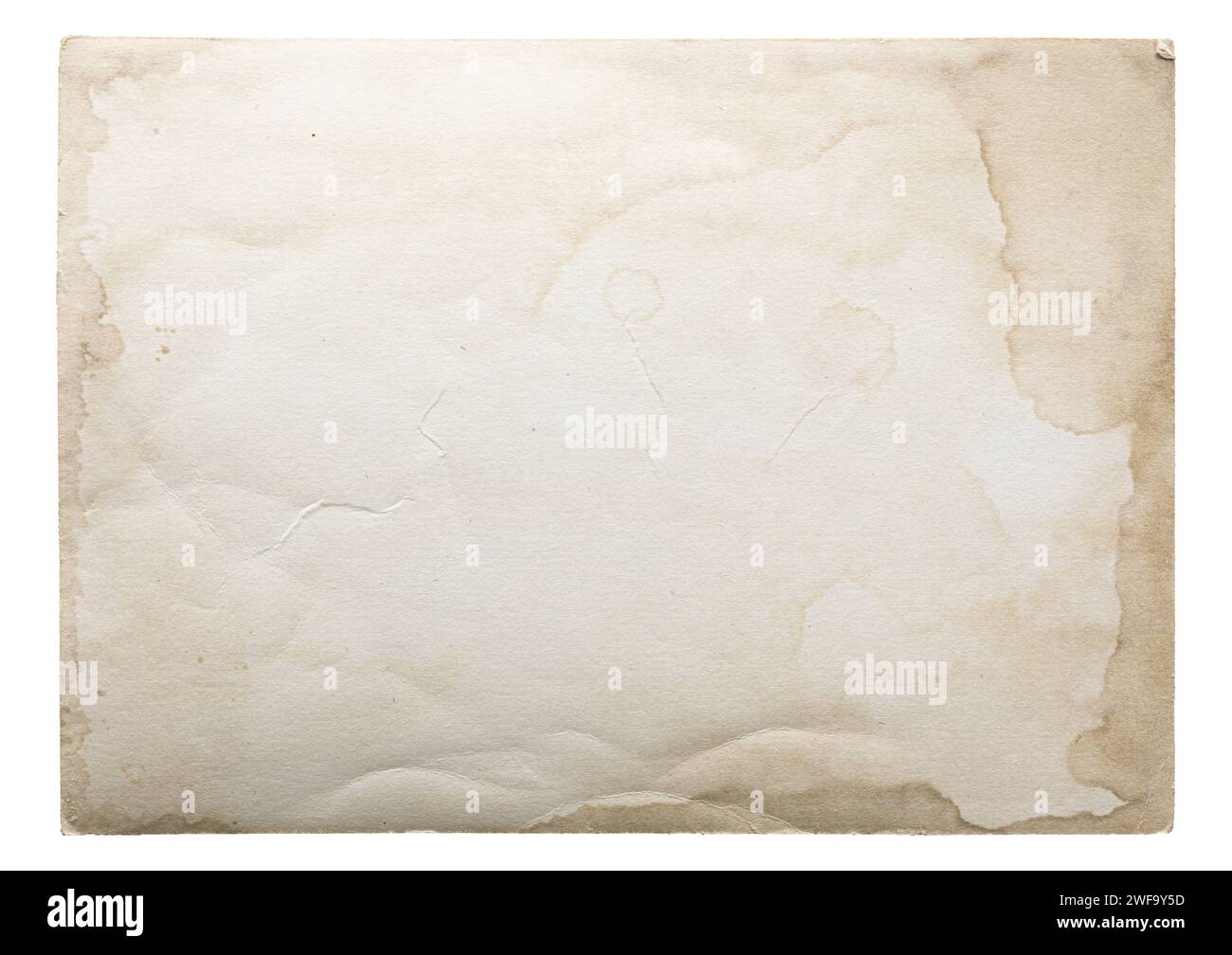 Vintage Paper Texture With Aged Edges and Faint Stains Isolated on ...