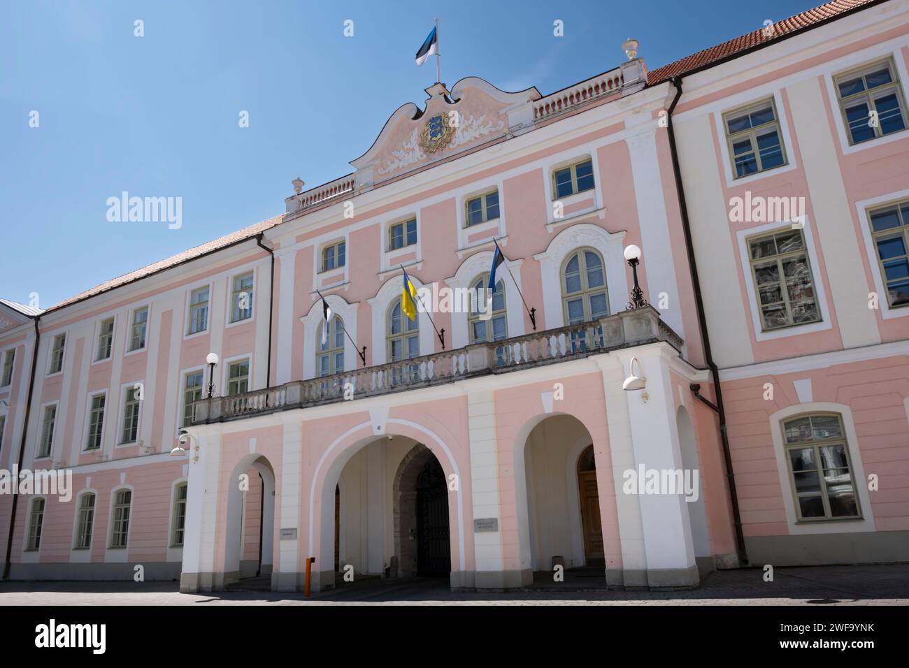 Facade of Toompea castle, building of Estonian Parliament (Estonian ...