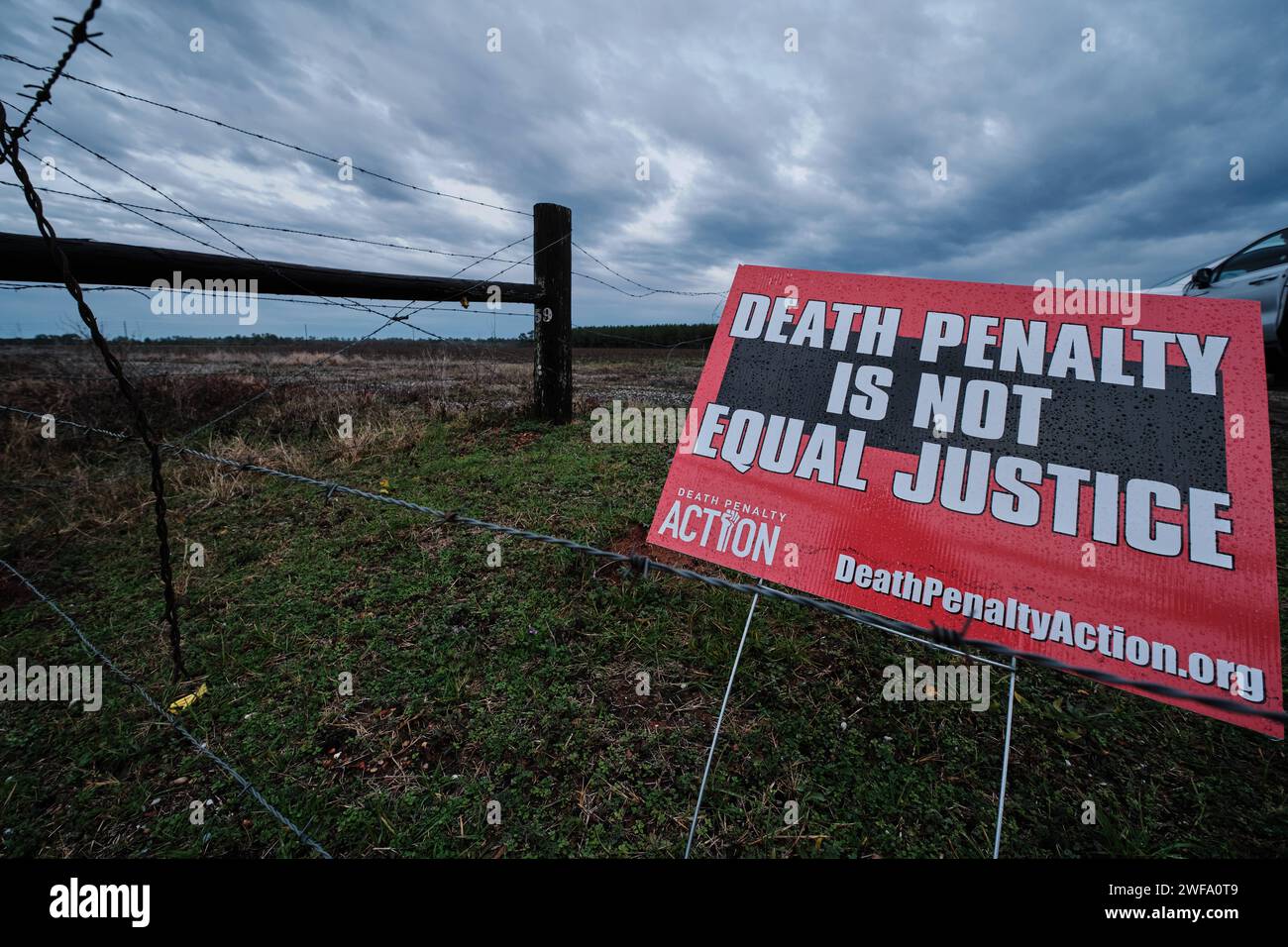 Atmore, Alabama, USA. 25th Jan, 2024. A protest sign against the death ...