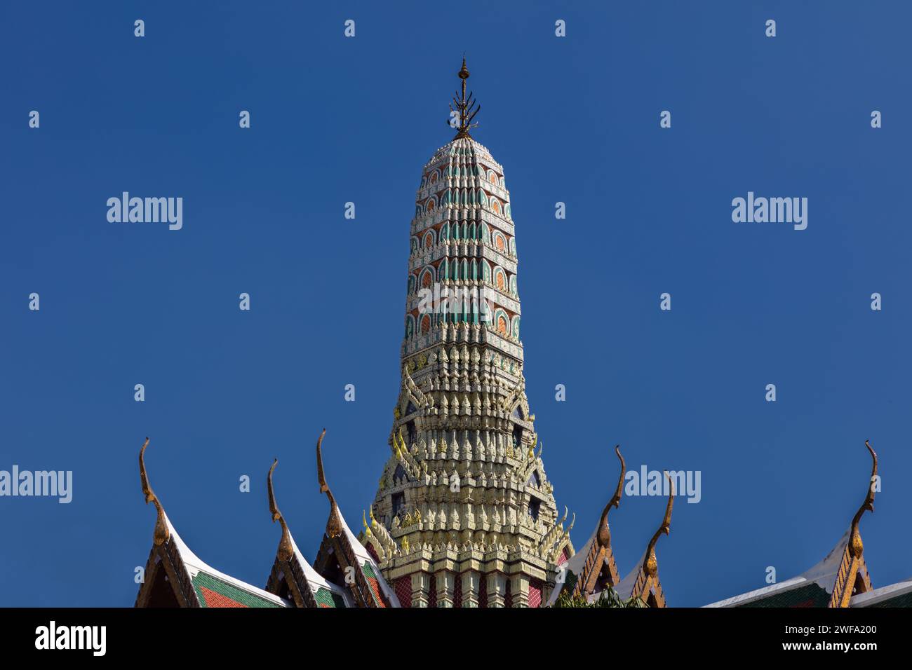 Prang at the Grand Palace in Bangkok, Thailand. Colorful exterior ...