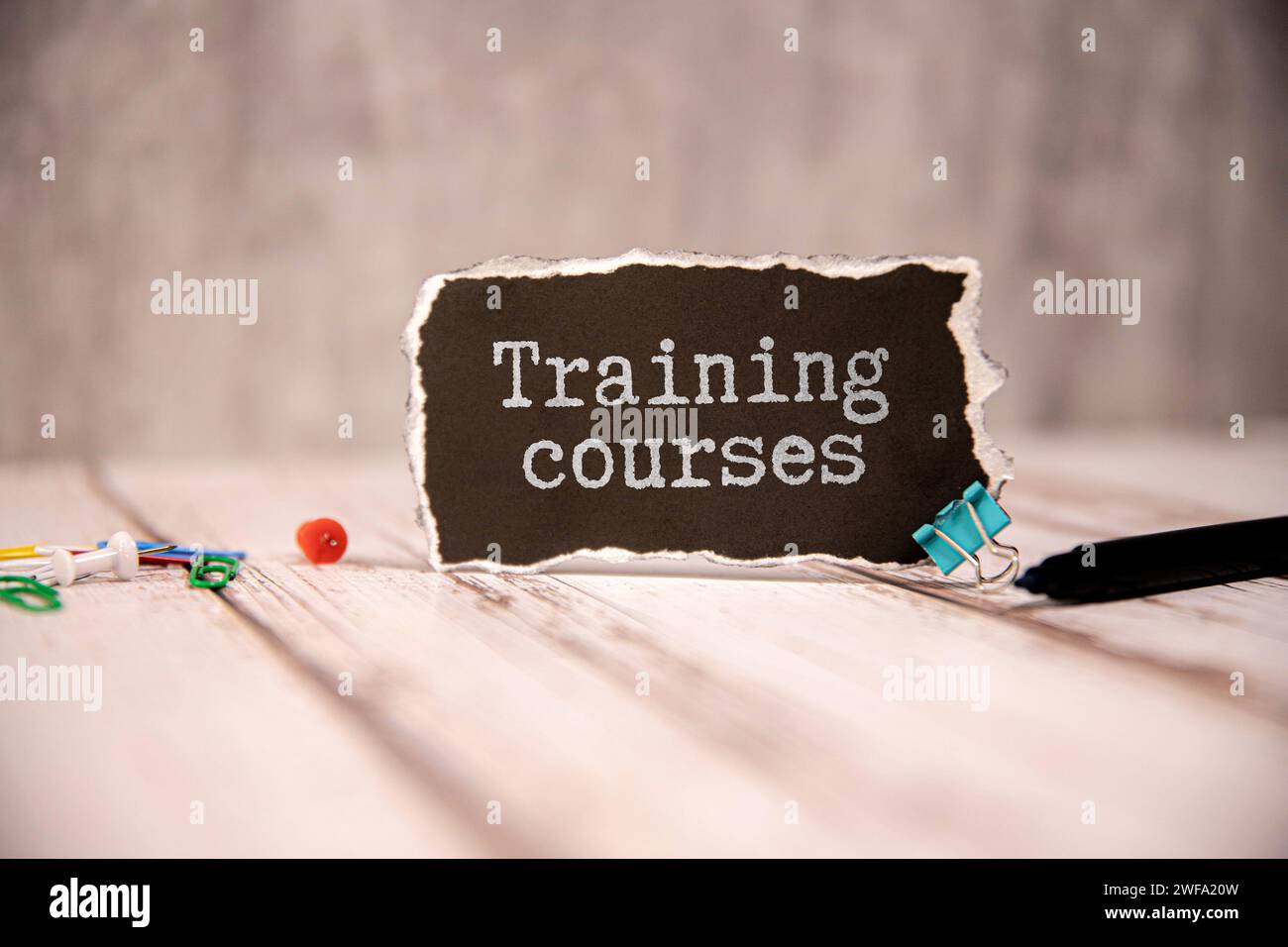 Training Courses text on notepad, concept background Stock Photo - Alamy