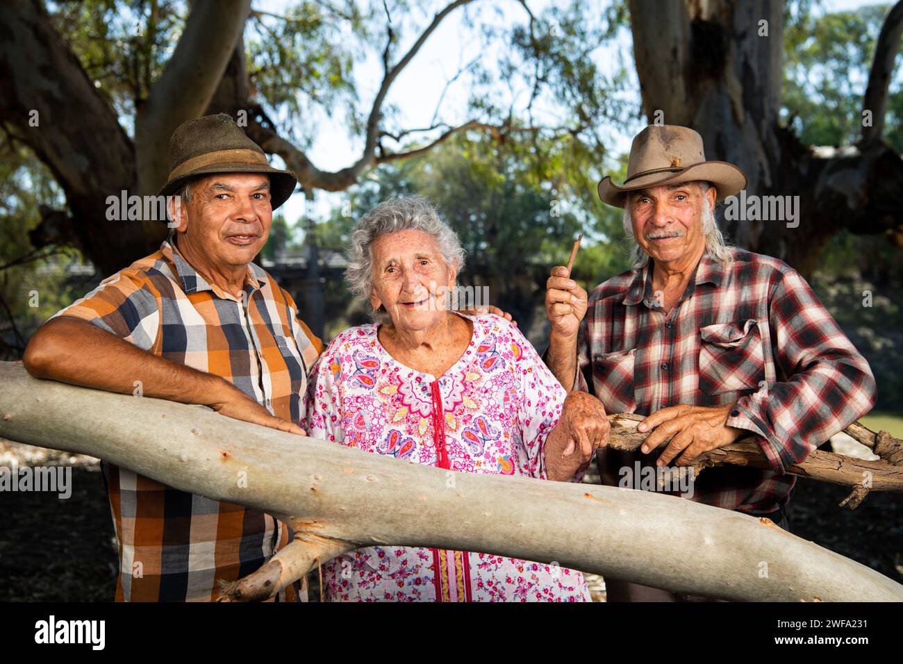Wilcannia, Australia. 24th Jan, 2024. Baakandji Elders Uncle Eddy ...
