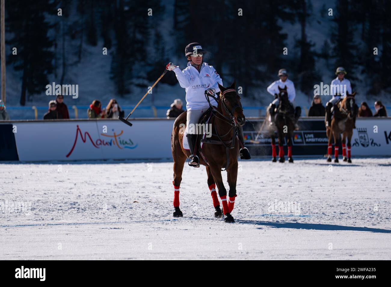 St. Moritz - January 28, 2024: Game actions and awards ceremony at the ...
