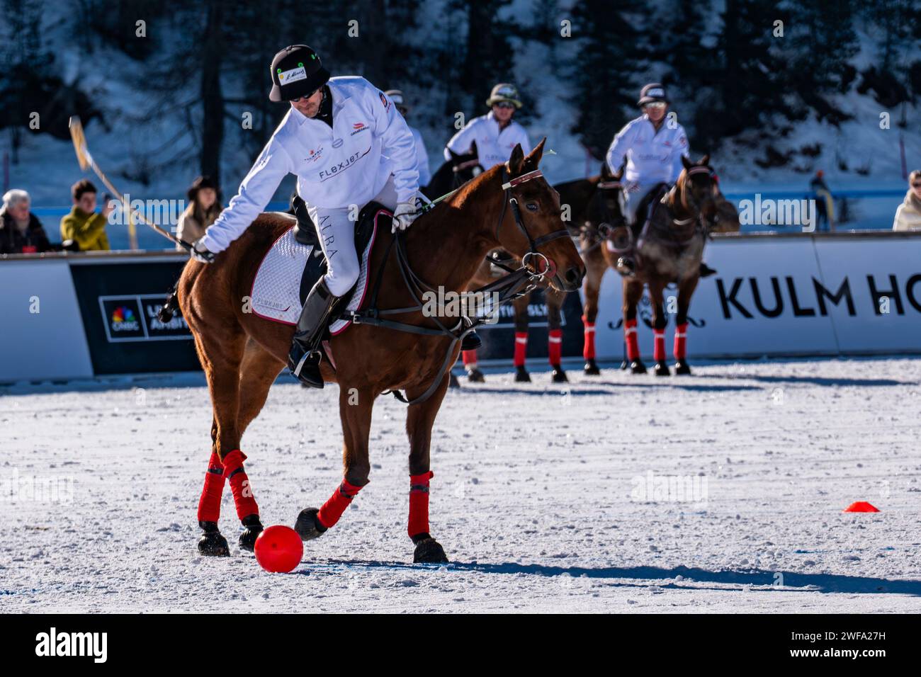 St. Moritz - January 28, 2024: Game actions and awards ceremony at the ...