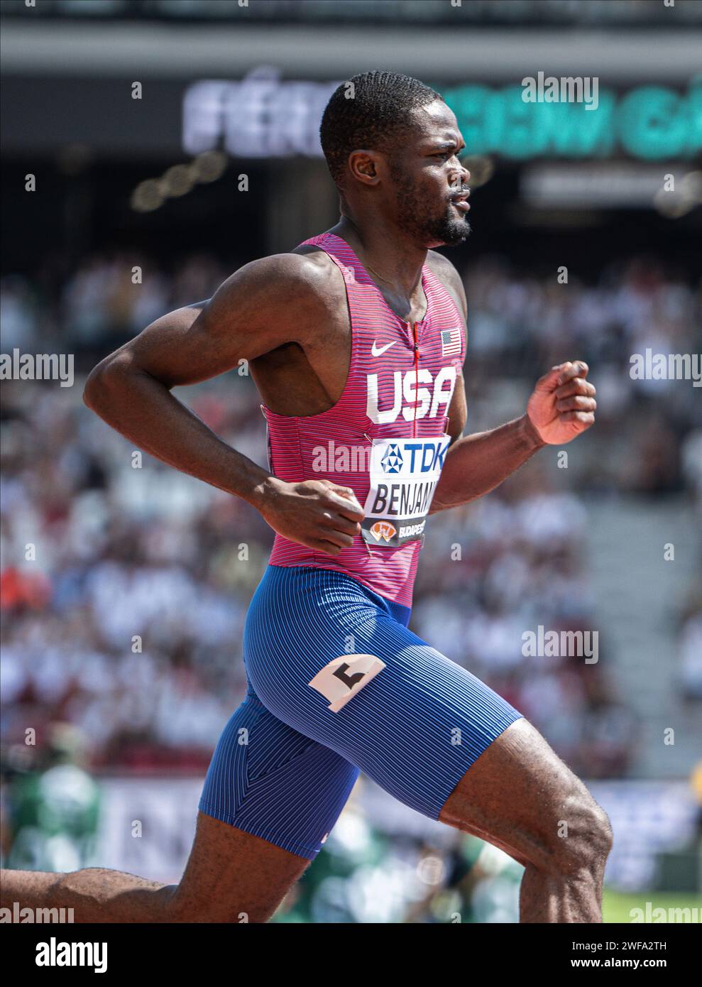 Rai BENJAMIN participating in the 400 meters hurdles at the World ...