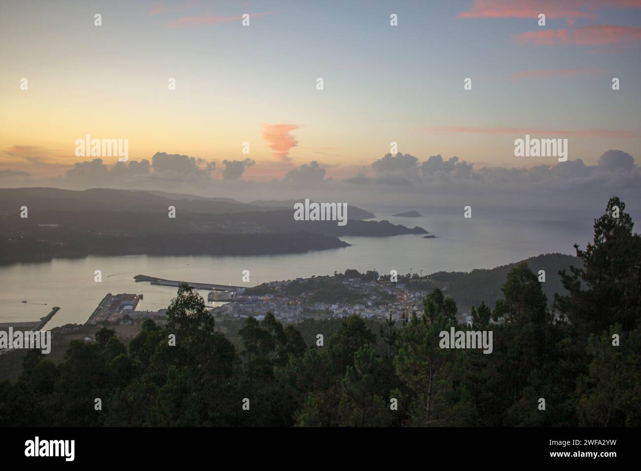Viveiro , Spain ; 09 09 2023 : sunset from Mount San Roque Stock Photo ...