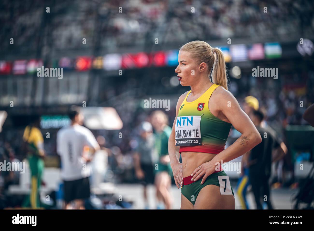 Modesta Juste Morauskaite participating in the 400 meters at the World ...
