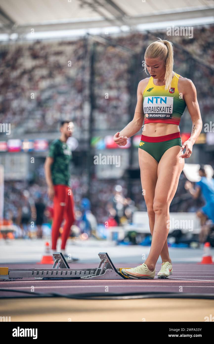 Modesta Juste Morauskaite participating in the 400 meters at the World ...