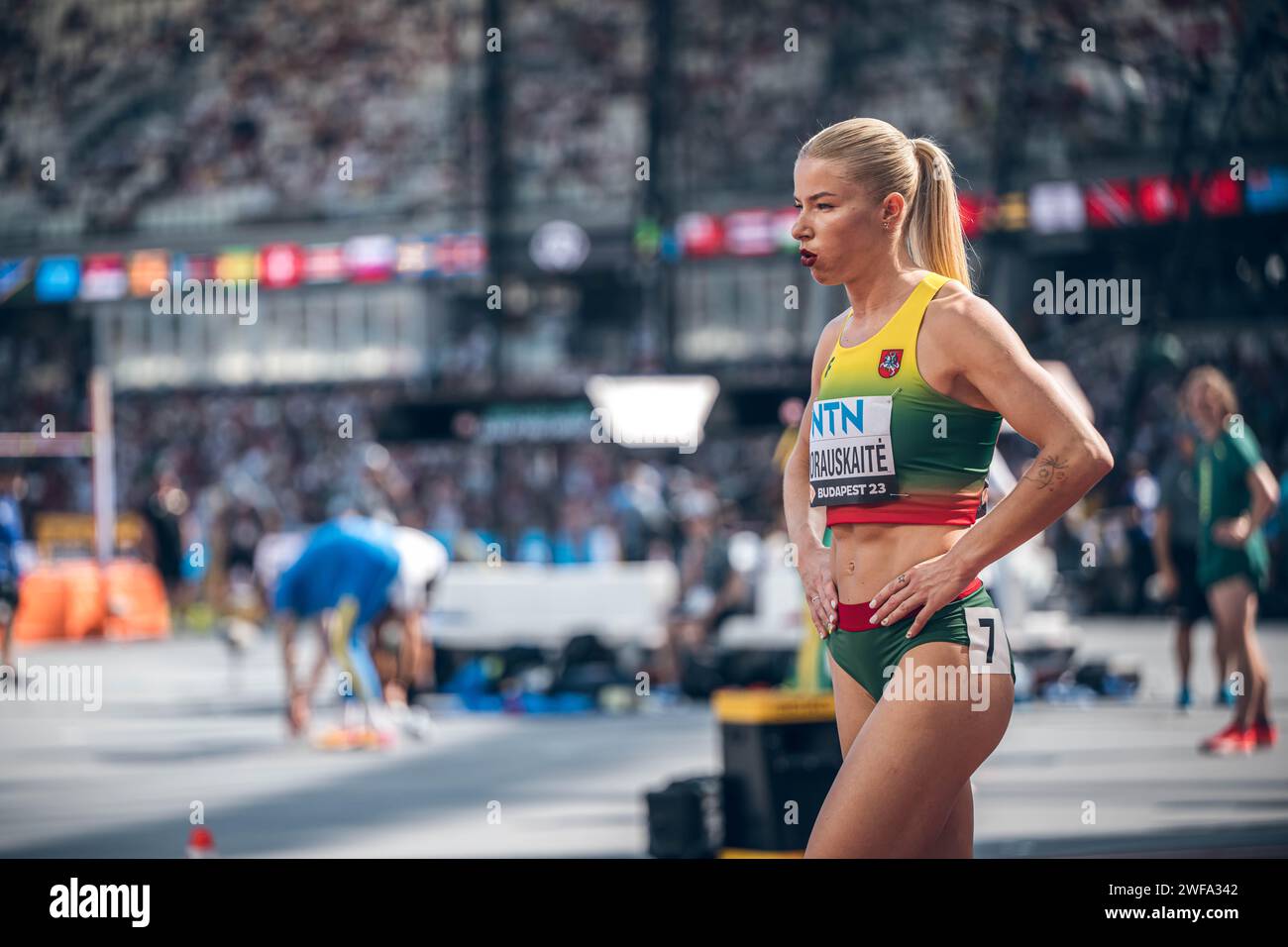 Modesta Juste Morauskaite participating in the 400 meters at the World ...