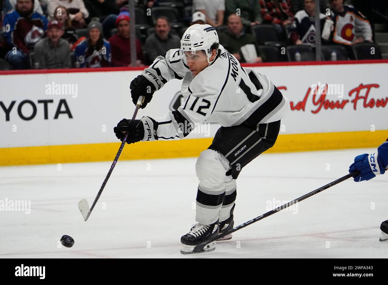 Los Angeles Kings left wing Trevor Moore (12) in the second period of ...