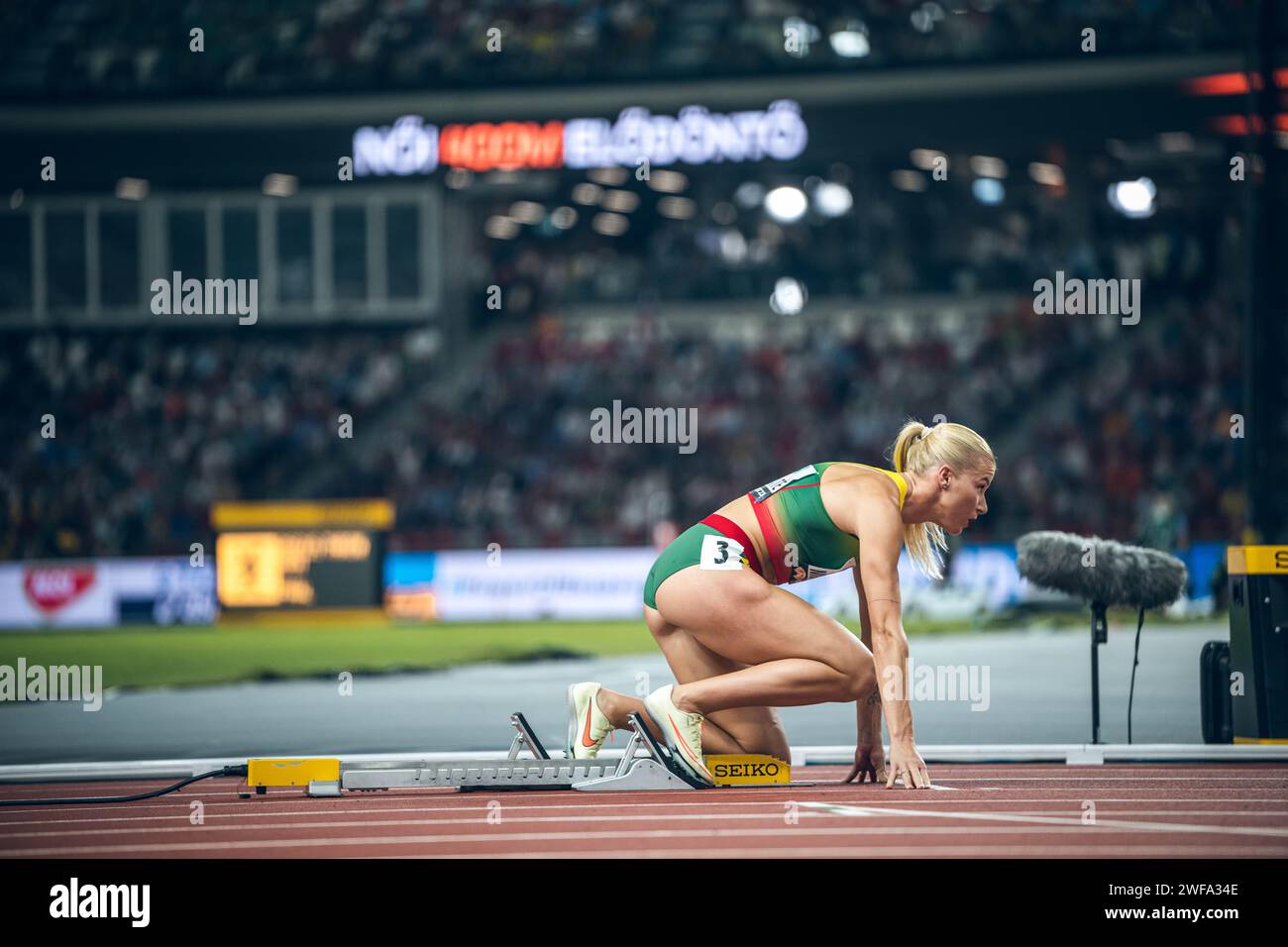 Modesta Juste Morauskaite participating in the 400 meters at the World ...