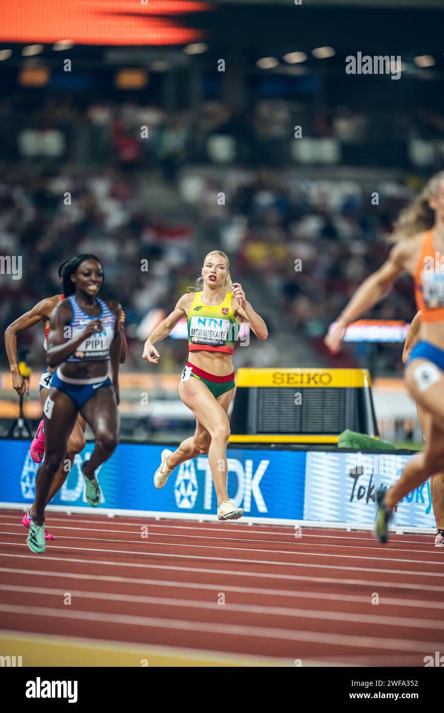 Modesta Juste Morauskaite participating in the 400 meters at the World ...