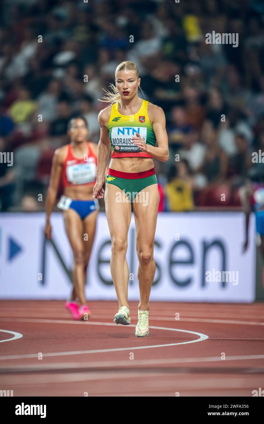 Modesta Juste Morauskaite participating in the 400 meters at the World ...