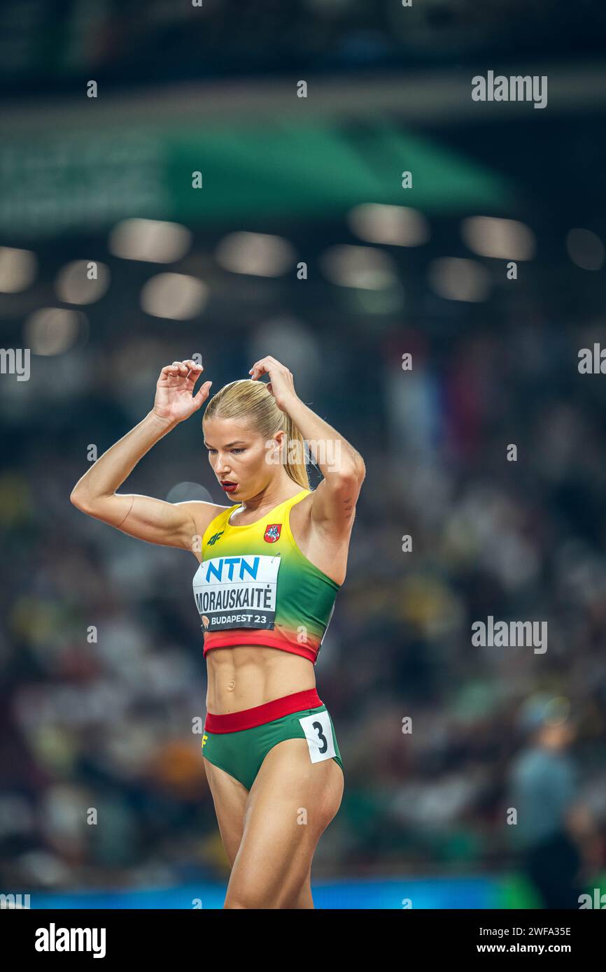 Modesta Juste Morauskaite participating in the 400 meters at the World ...