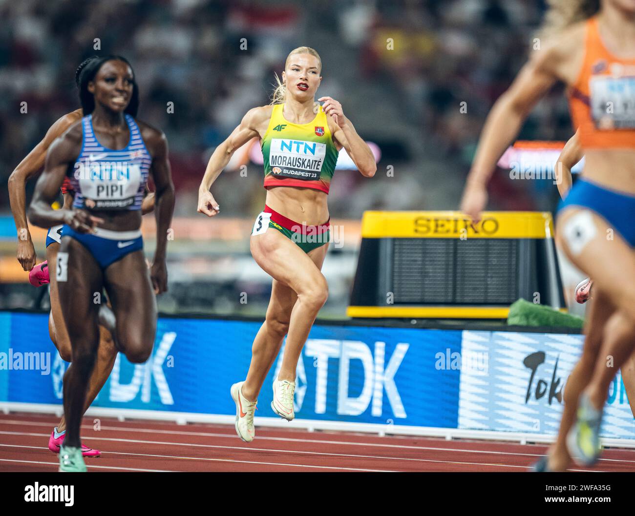 Modesta Juste Morauskaite participating in the 400 meters at the World ...