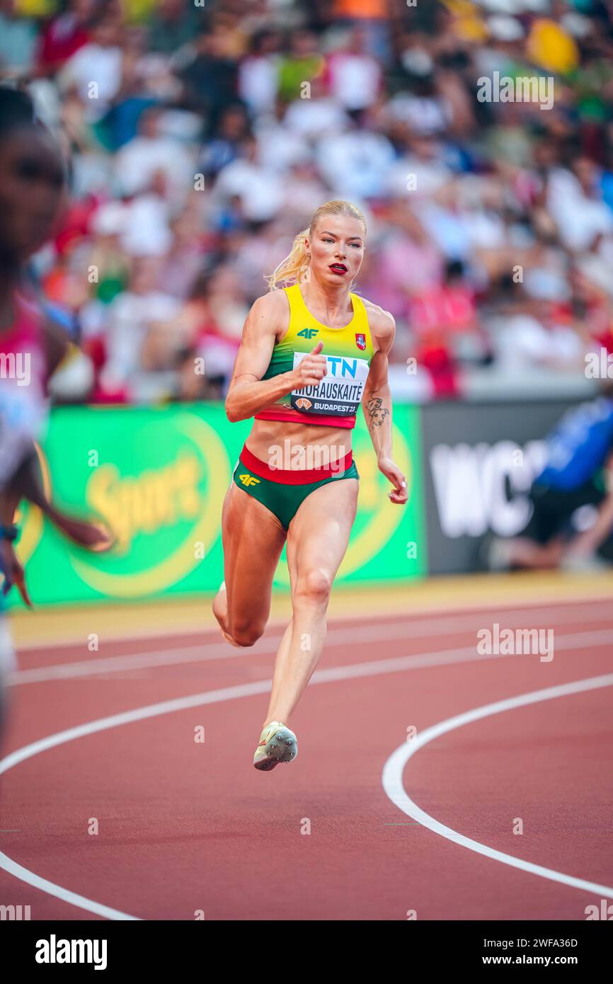 Modesta Juste Morauskaite participating in the 400 meters at the World ...