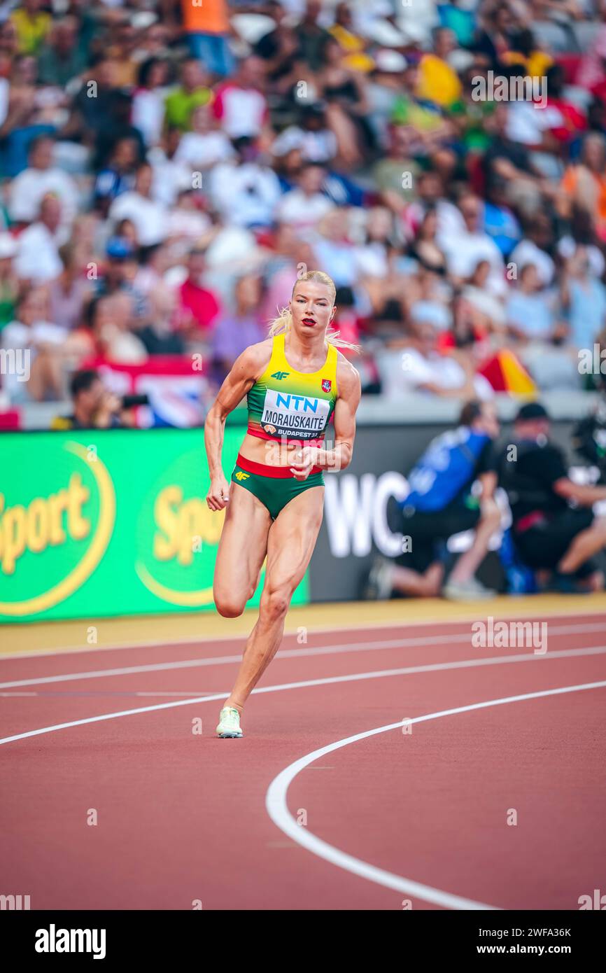 Modesta Juste Morauskaite participating in the 400 meters at the World ...